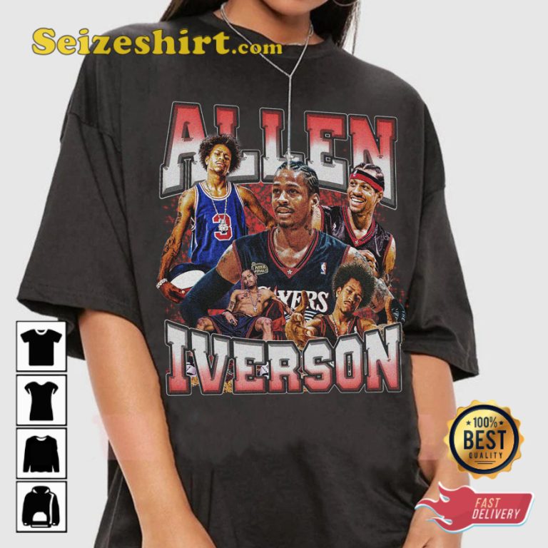 Allen Iverson Vintage 90s Bootleg Classic Graphic Tshirt For Fans - Seizeshirt.com