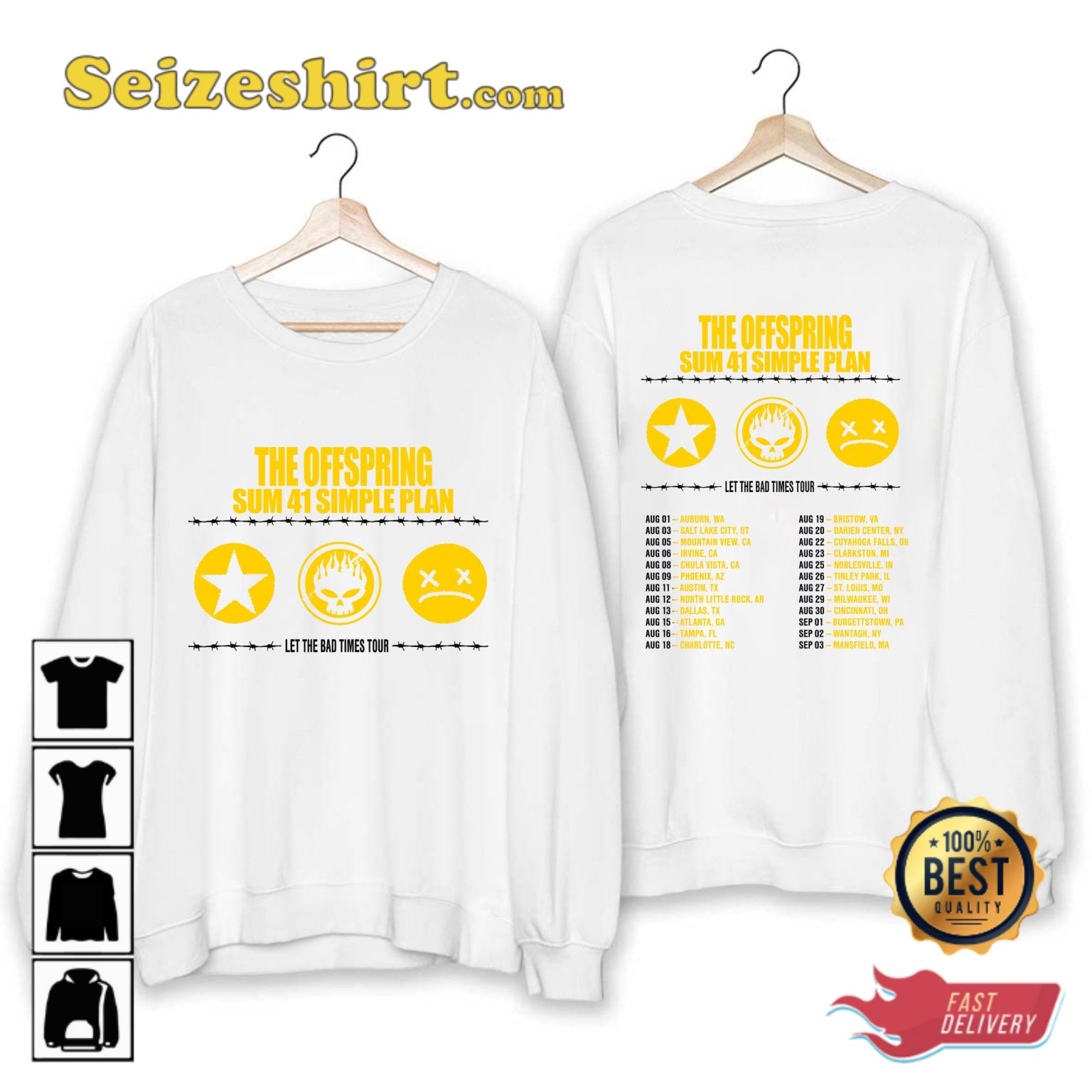 The Offspring Sum41 Simple Plan Let The Bad Times Roll Tour 2023 Shirt ...