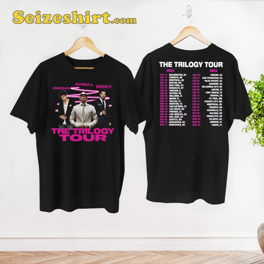 Enrique Iglesias Pitbull Ricky Martin The Trilogy Tour 2023 T-shirt ...